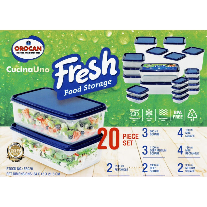 Orocan Cucina Uno Fresh Food Storage 20pcs per set | Lazada PH