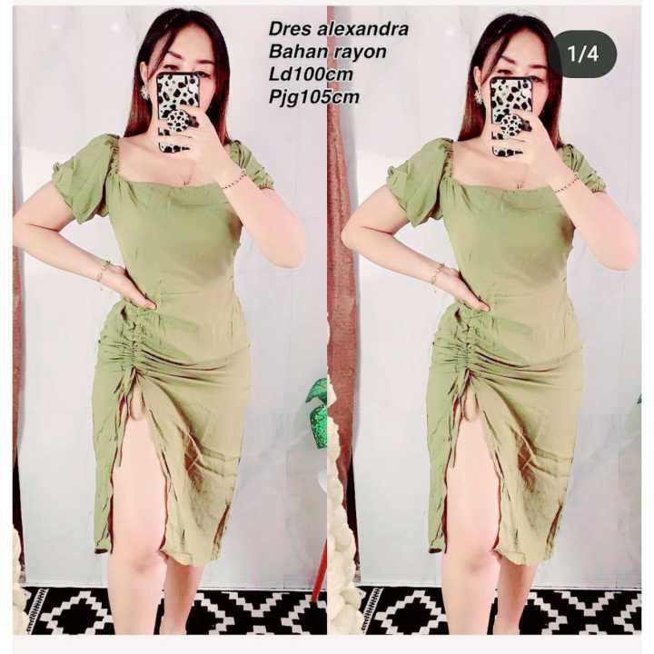 Dress Wanita Sabrina Alexandra kekinian Bali, Dress Alexandra, Dress ...