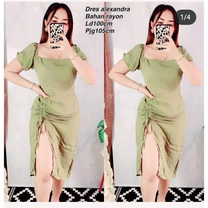 Dress Wanita Sabrina Alexandra kekinian Bali, Dress Alexandra, Dress ...