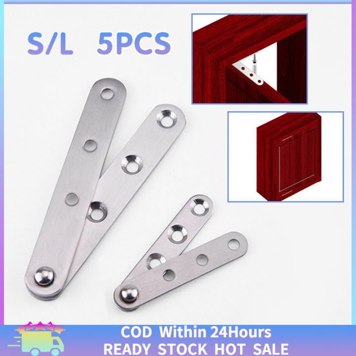 5Pcs Stainless Steel 360 Degree Rotating Concealed Hinges Door Pivot ...