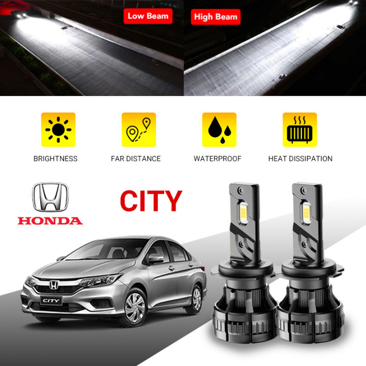 【HONDA】City 2PCS 6500K Headlight LED Replacement Car Lorry Van Full ...