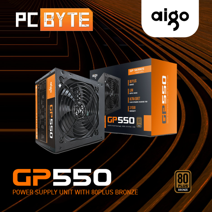 Aigo GP550 550Watt 80 Plus Bronze Power Supply (AIGO-GP550) | Lazada