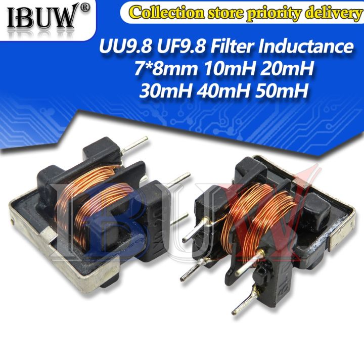 5PCS UU9.8 UF9.8 Common Mode Choke Inductor 10mH 20mH 30mH 40mH 50mH For Filter Inductance Pitch ...