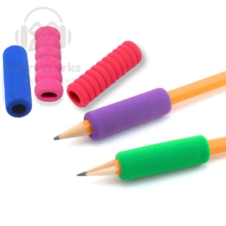 1 Pc Plain or Ridges Soft anti-slip Pen Pencil Grip Sleeve for School ...