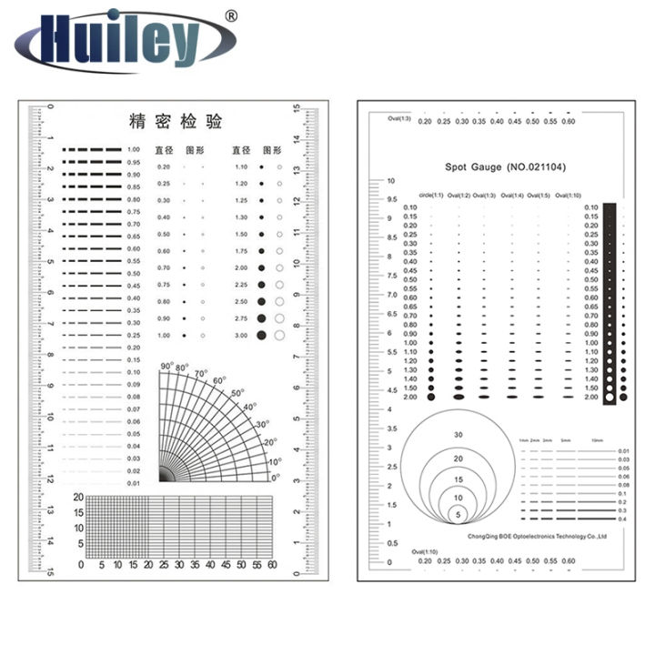 Spot Gauge Comparison Card Ruler Point Dot Line Gauge Scratched Area ...