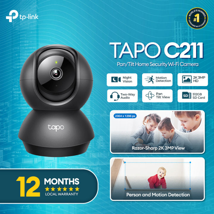 TP-Link Tapo C211 Smart Security Camera 2K HD Pan/Tilt WiFi Cam with ...