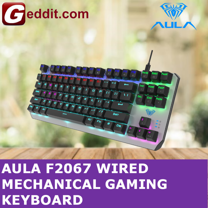 AULA F2067 WIRED MECHANICAL GAMING KEYBOARD | Lazada