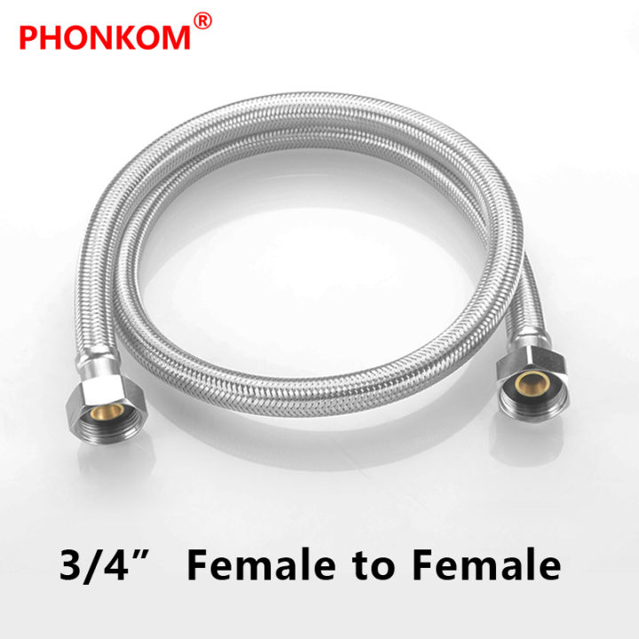 Phonkom 3/4" Stainless Steel Hose Connection Inlet Metal Pipe Thread ...