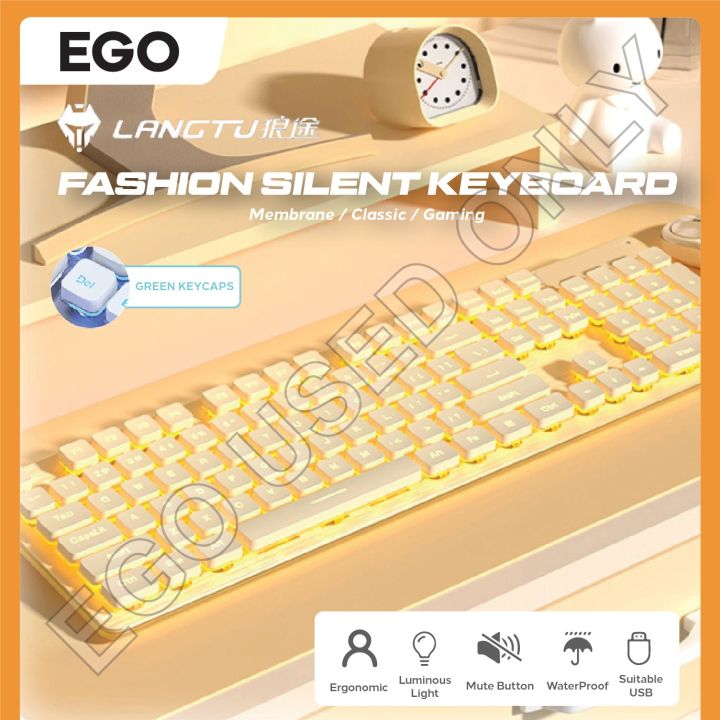 Langtu L1 Wireless / Wired Keyboard Silent USB Rechargeable Laptop ...