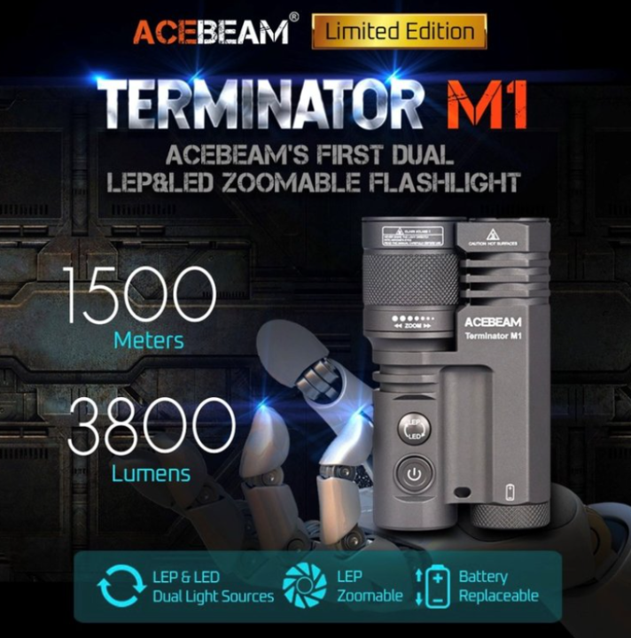 ACEBEAM Terminator M1 Dual Head LEP Flashlight (Limited Edition) Micro ...