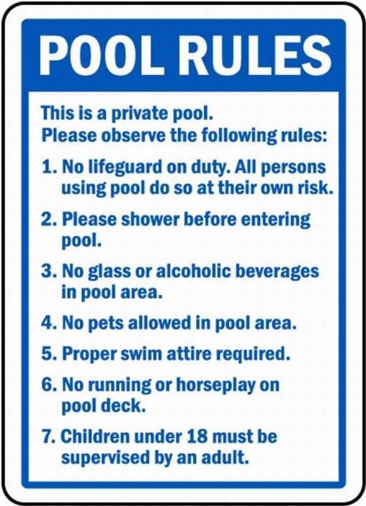 MINISHOW Wall Art LoMall Pool Rules Sign Warning Sign Safety Sign ...