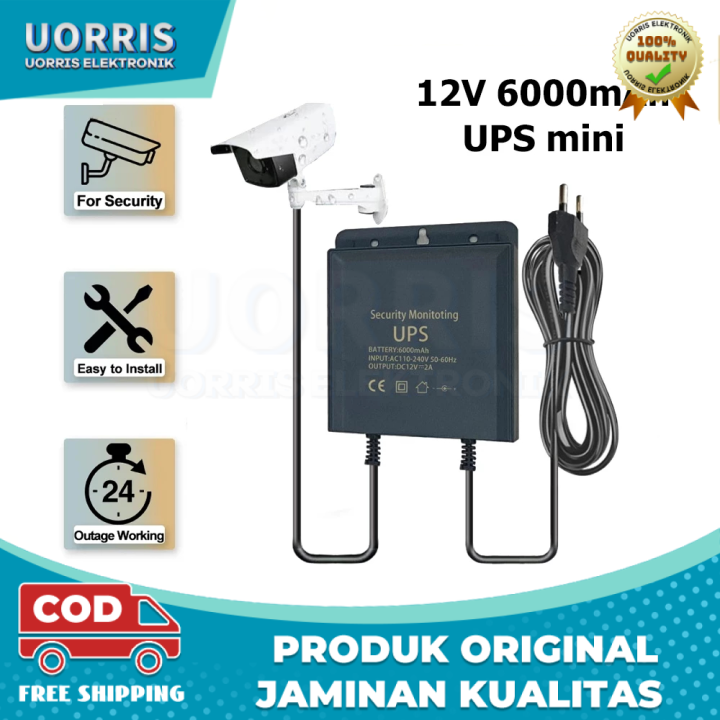 UORRIS UPS Mini 12V Adaptor Power DC Mini UPS CCTV Untuk Router Wifi ...