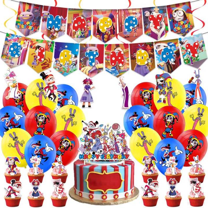 yif THE AMAZING DIGITAL CIRCUS theme kids birthday party decorations ...