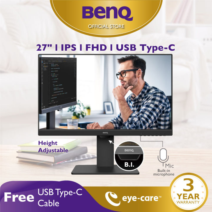 BenQ GW2785TC 27" 75Hz USB-C Height Adjustable IPS Monitor Microphone ...
