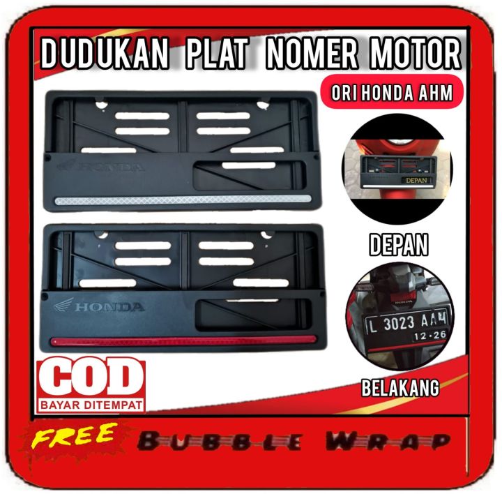 Cover Plat Nomor Motor Honda Merah Putih Termurah All Motor | Lazada ...