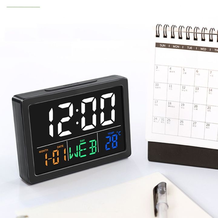 {SG} LED Digital Clock With Temperature Student Mini Desk Clock Color ...