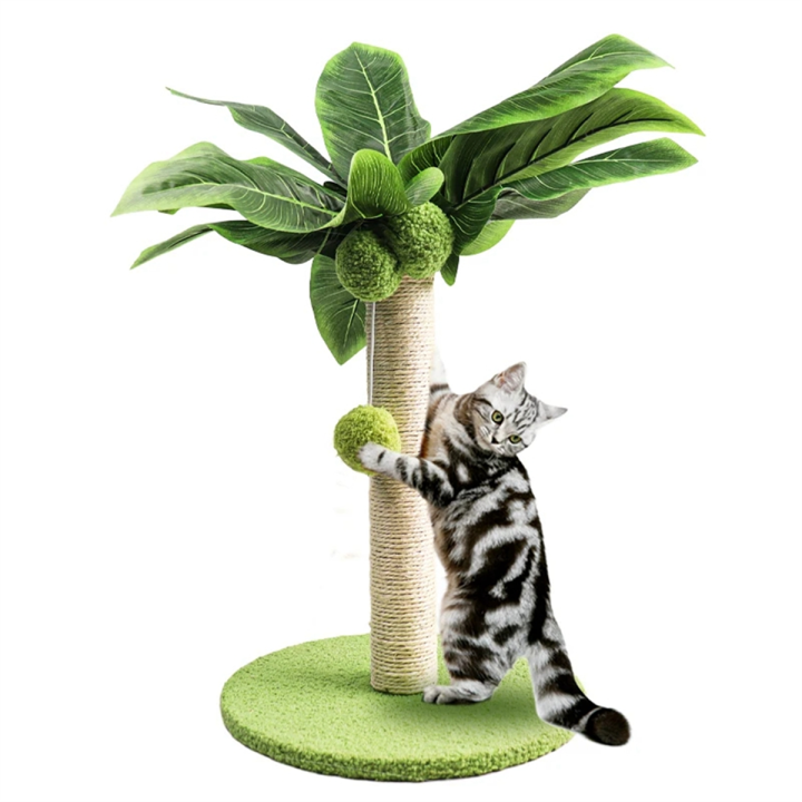 Cat Scratching Post for Kitten Cute Green Leave Cat Scratching Posts ...