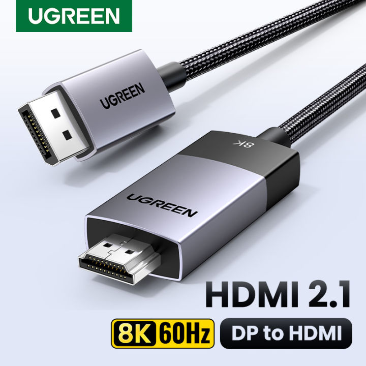 UGREEN 8K 4K DP to HDMI Cable Adapter Display Port Converter for Projector HP/Dell Laptop Model ...