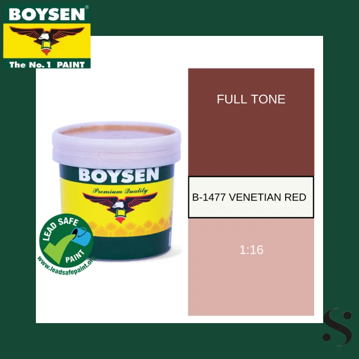 Boysen Latex Color Venetian Red B1477 1/4L (Exterior Paint Water Based ...