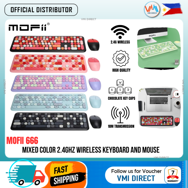 Mofii 666 Mixed Color Keycap 2 4ghz Wireless Keyboard And Mouse Combo