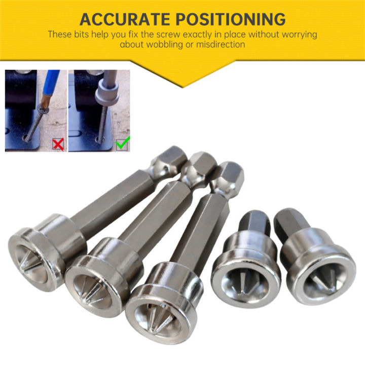 【Tunoe】Magnetic Positioning Screwdriver Bit Head Woodworking Screw Hex ...