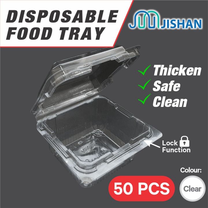 [50pcs] Plastic Clamshell Fruit Tray/Tomato/Strawberry/Food Container ...