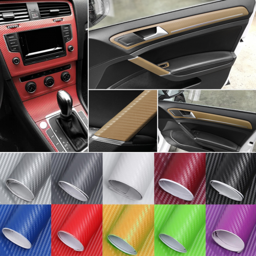 3D Carbon Fiber Vinyl Motorcycle Car Wrap Sheet Roll Film Car Stickers ...