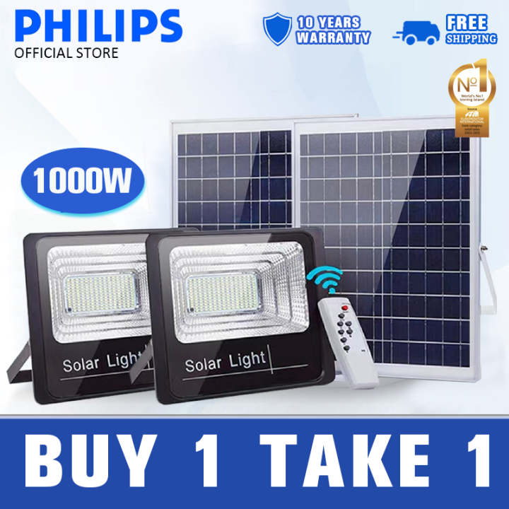 PHILIPS Solar Light Outdoor LED Light Waterproof Flood Light BUY 1 TAKE 1 Street Light With ...