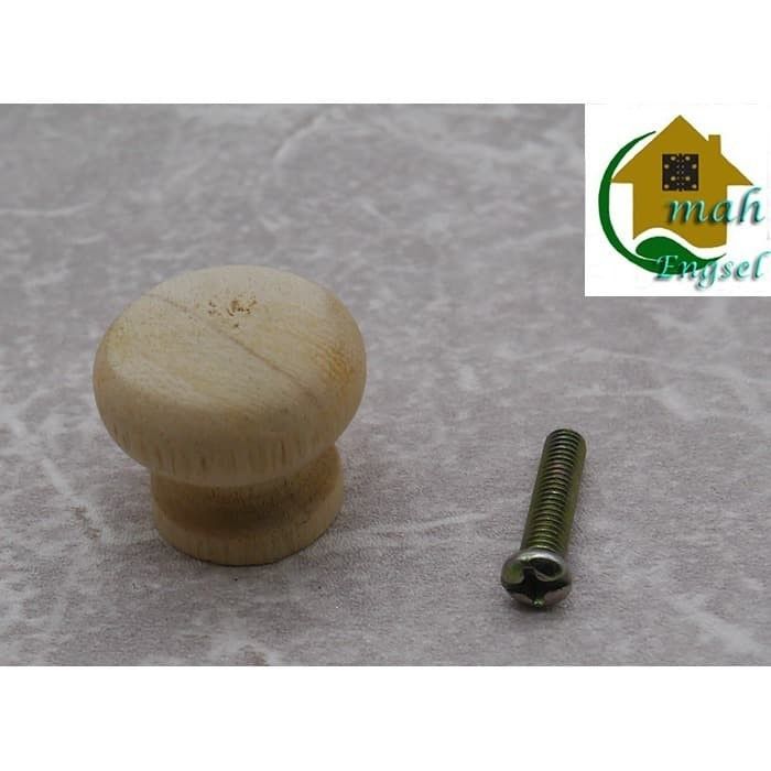 Omah Engsel +skrup Knob kayu 20x18 mm A.1402A Tarikan laci cabinet ...