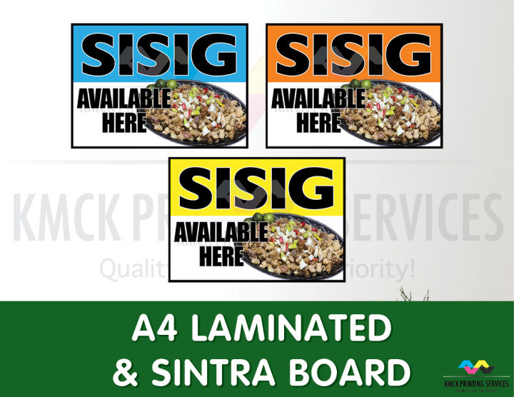 Sisig Available Here Signages Laminated | Sintra Board | Lazada PH