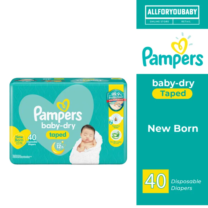 Pamper Baby Dry New Born Taped 40 Pcs | Lazada PH