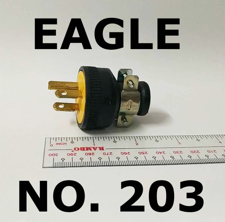 ORIGINAL EAGLE MALE PLUG == NO. 203 HEAVY DUTY PARALLEL GROUNDING 3 ...