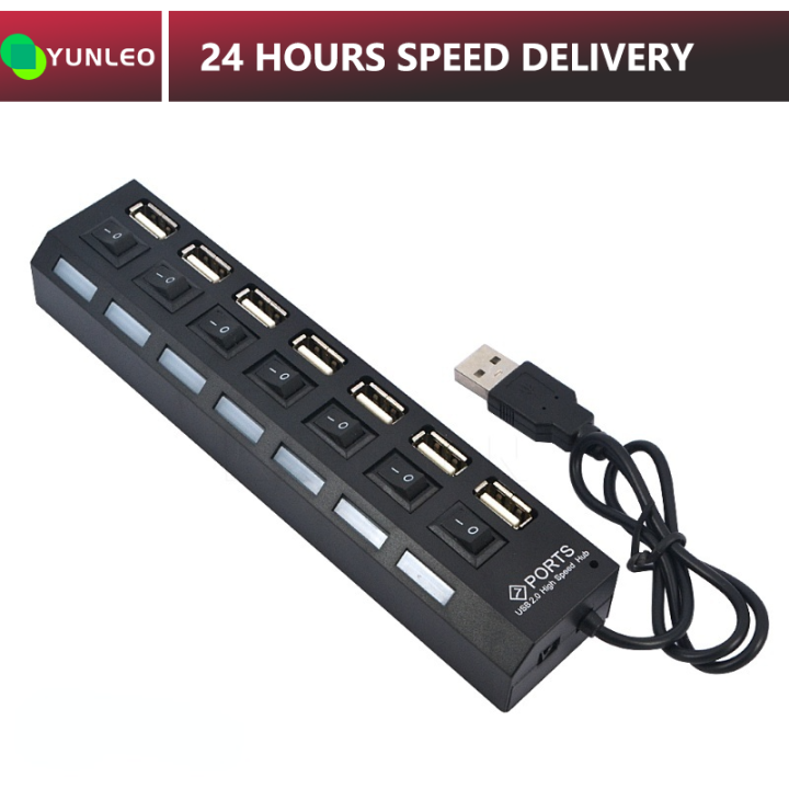 7 Ports USB Hub High Speed Hubs With On / Off Switch | Lazada PH
