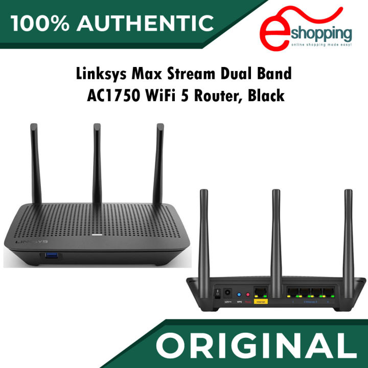 Linksys Max Stream Dual Band AC1750 WiFi 5 Router, Black | Lazada PH