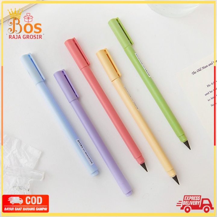 Pensil Eternal Tanpa Isi Warna Macaroon Pensil Abadi Tak Bisa Habis Graphite Pencil Like Pen