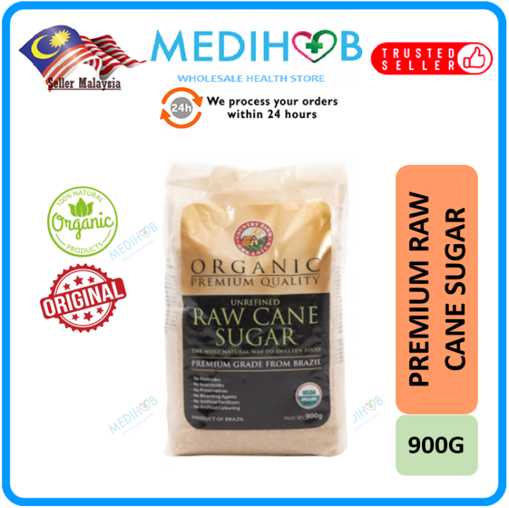 [PREMIUM] Certified Organic Raw Cane Sugar 900g Country Farms 有机原糖黄糖 ...