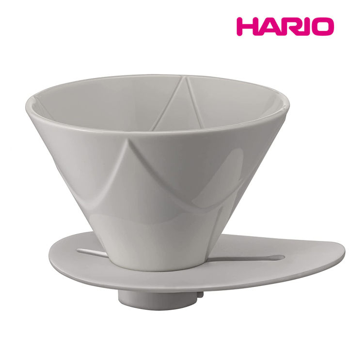 HARIO V60 VDMU-02 MUGEN Single Brew Dripper, For 1 to 2 Cups, Transparent Black or Ceramic White ...