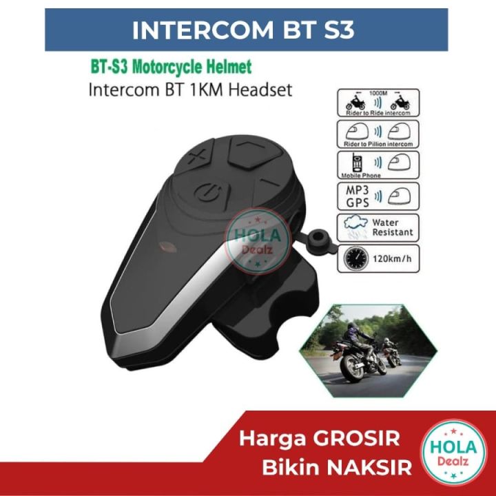 BT S3 BLUETOOTH HELM INTERCOM BTS 3 HELMET VS V6 PRO ORIGINAL | Lazada ...