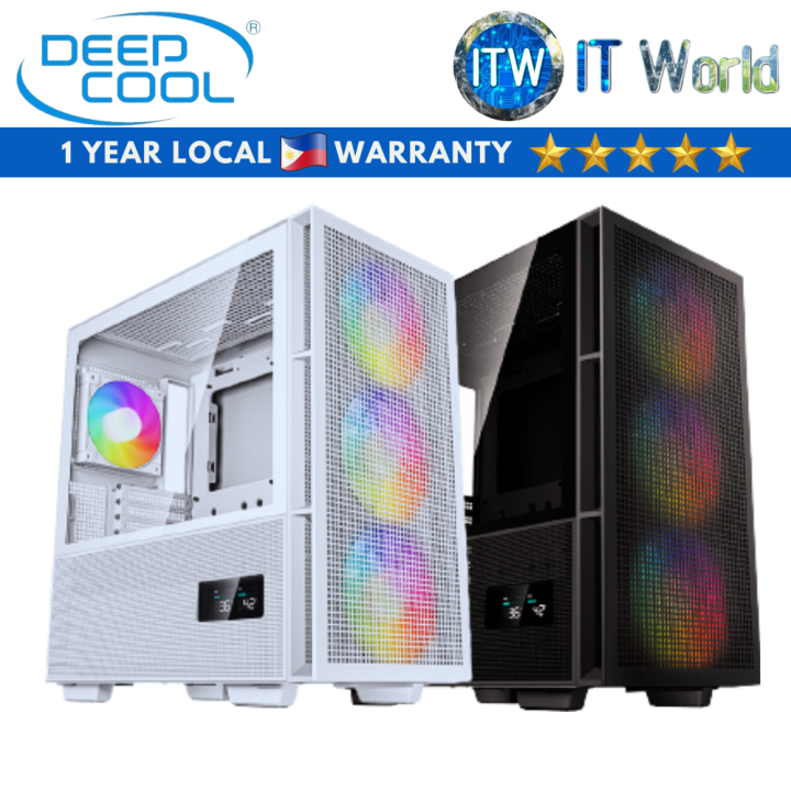ITW | Deepcool CH560 Digital High Airflow Reimagined Tempered Glass PC Case (Black/White ...
