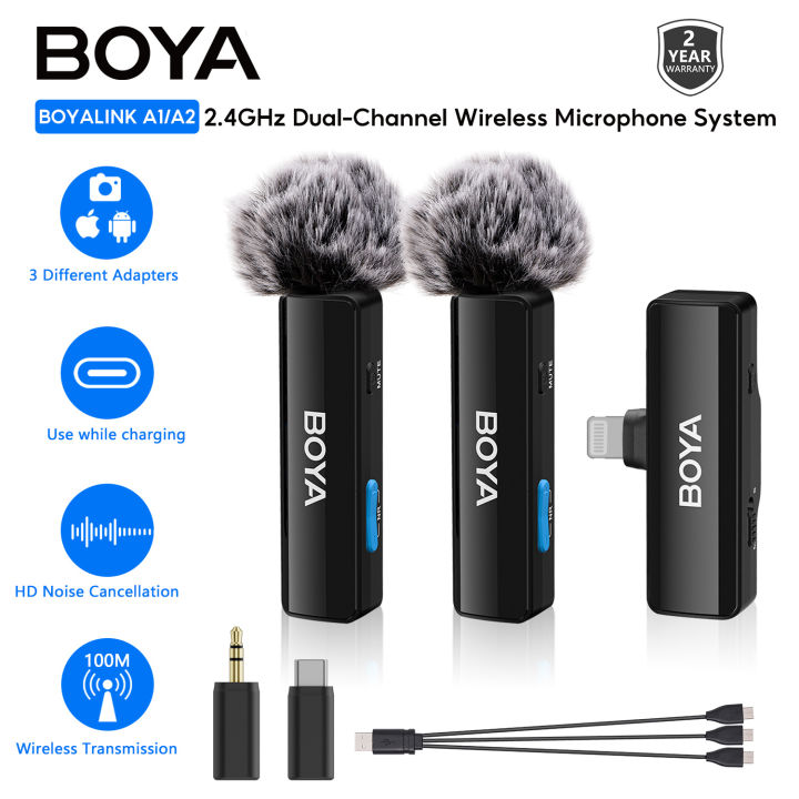 BOYA BOYALINK A1/A2 Wireless Microphone Original Mini Mic Lapel ...