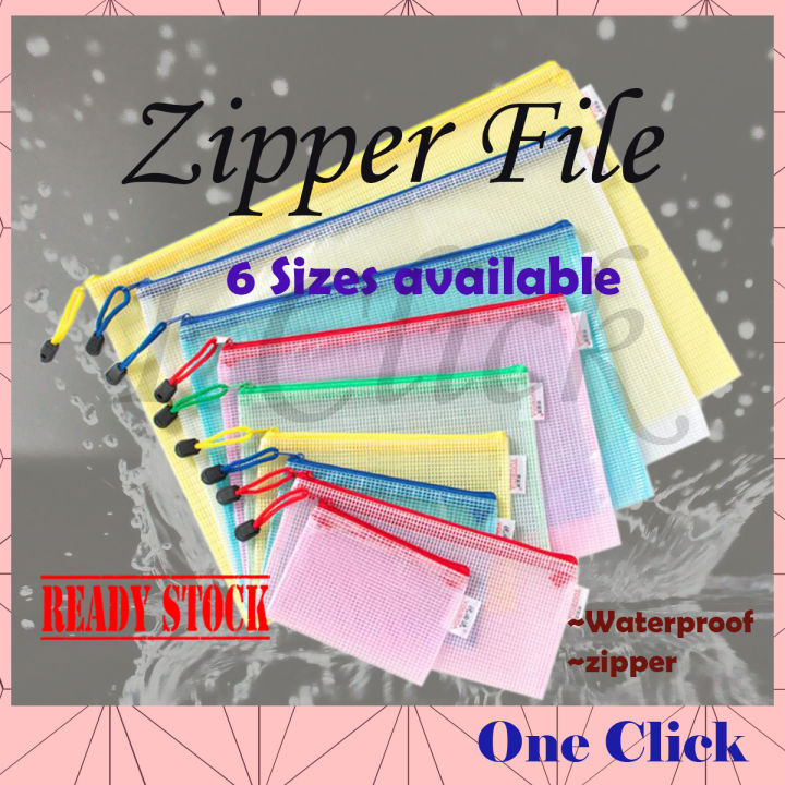 1ClickShop A4/A3/B5/A5 Grip PVC School Office Zip Wallets Document ...