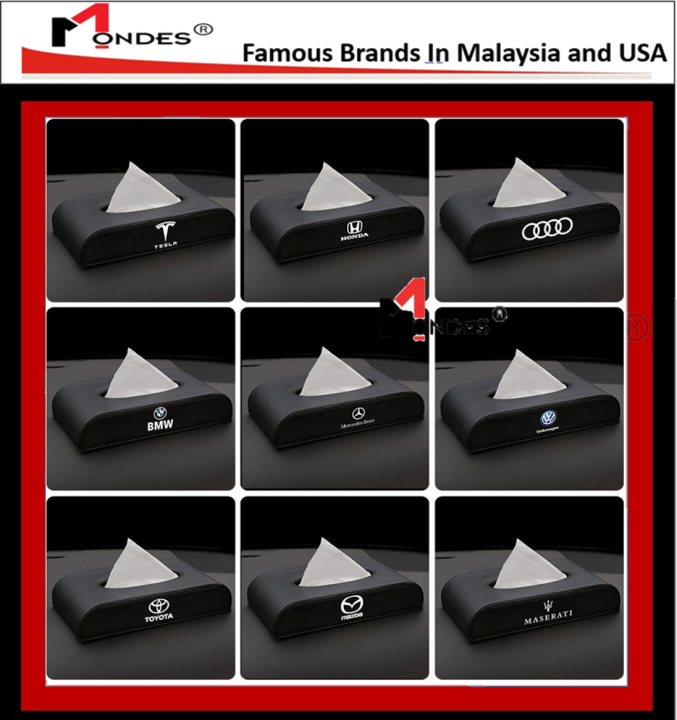 (Ready Stock)Leather Car Tissue Box Holder Proton Perodua Honda Toyota ...