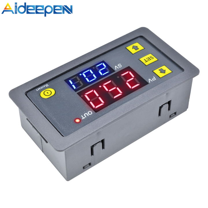 Original Aideepen AC 110V-220V LED Dual Display Cycle Timing Delay Timer Relay Module 0-999 ...