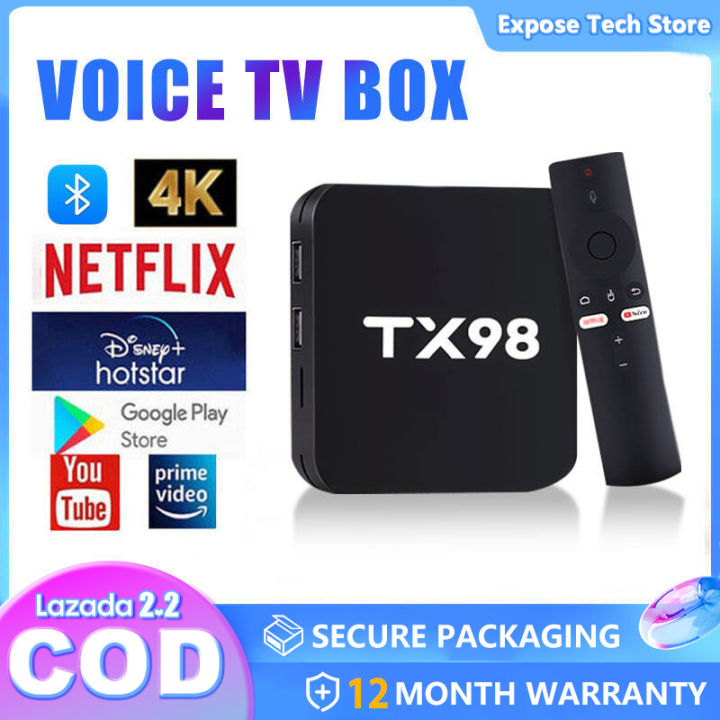 4k Android 13.0 Bluetooth Voice Tv Box 4+46GB Netflix Disney google For Not Smart Tv | Lazada PH