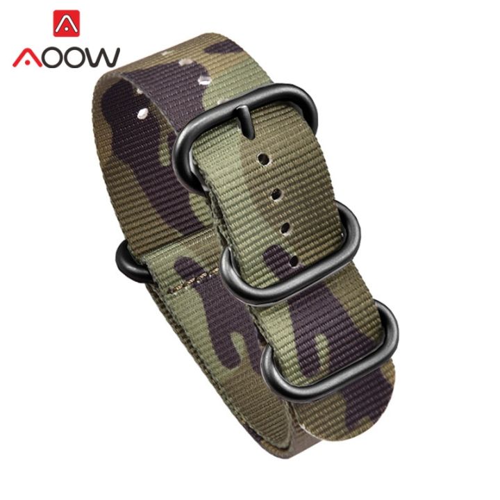 สายรัดไนลอน Nato ทนทาน20มม 22มม Zulu Watchband สายรัดสแตนเลสสตีลเข็ม