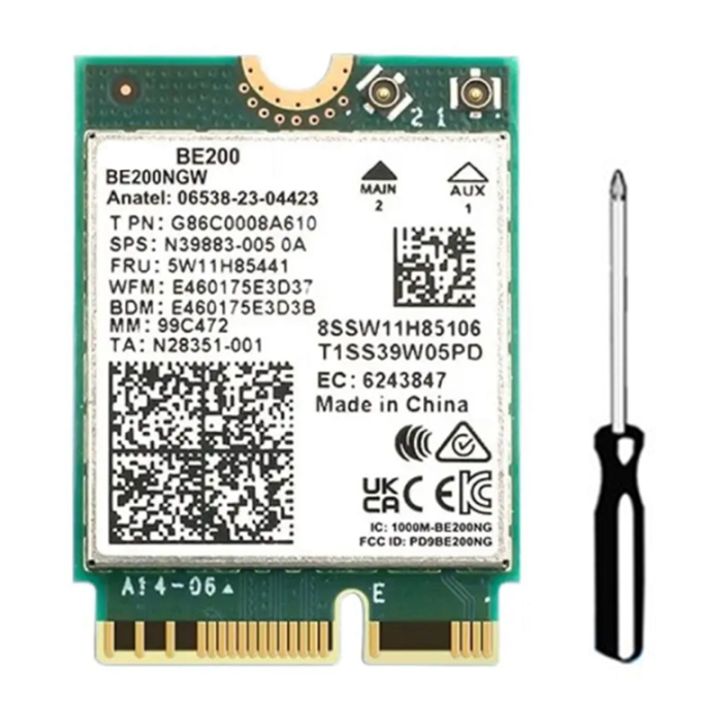 BE200 WIFI 7 Wireless Wifi Card WiFi 6E BE200NGW Bluetooth 5.4 802.11AX Tri-Band M.2 NGFF ...