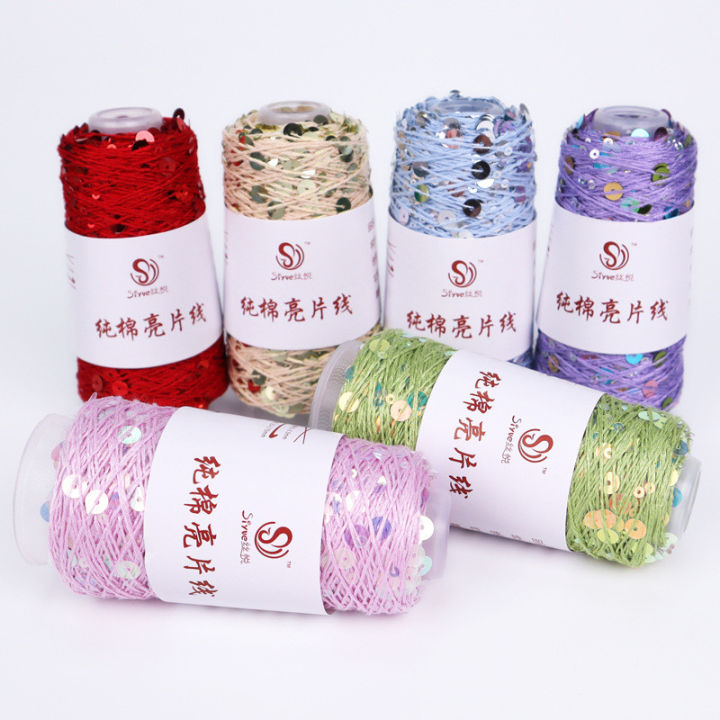 3mm+6mm Size Sequin Thread, Pure Cotton Sequin, Hand Woven DIY Yarn ...
