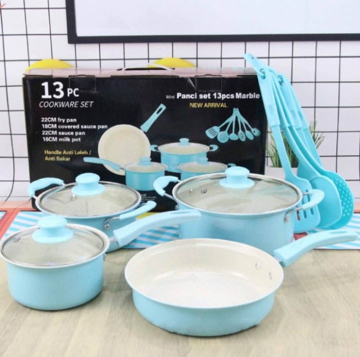 13Pcs Kitchenware Cookware Set Non-Stick/Soup Pot/Fry Pan For induction ...