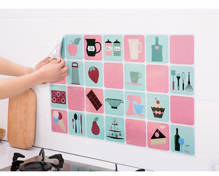Luckin Mart Waterproof Kitchen Anti-oil Wall Stickers Paper | Lazada PH