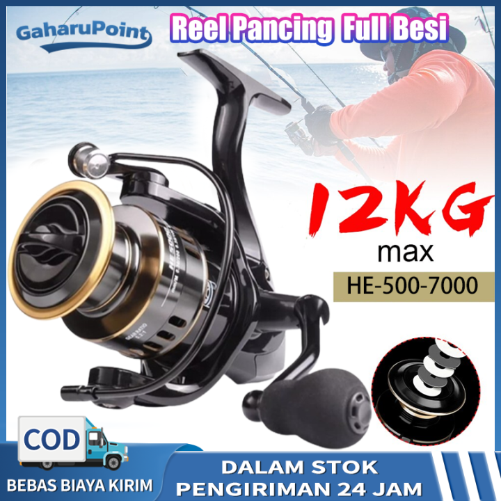 Reel Pancing Full Besi 12 Bearing 5.2:1 Metal Fishing Spinning Reel Ril ...